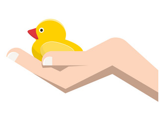 Duck footprints isolated on white background Vector Image