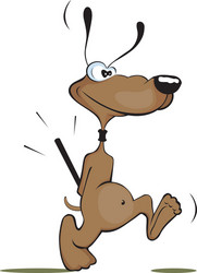 Sniffing dog cartoon Royalty Free Vector Image