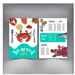 Seafood restaurant front Royalty Free Vector Image