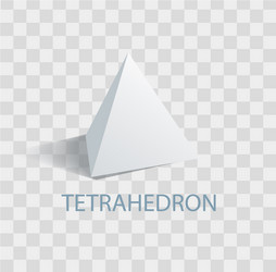 Tetrahedron geometric figure with sharp angles Vector Image