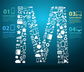 Application icons alphabet letters r design Vector Image