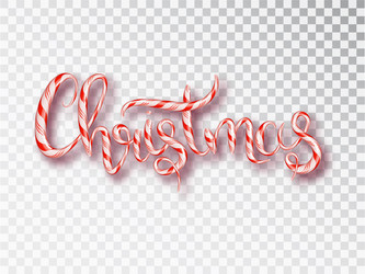 Christmas candy cane lettering font set Royalty Free Vector