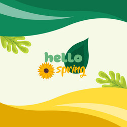 Hello spring background template Royalty Free Vector Image
