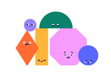 Cute geometric shape funny geometry figure Vector Image