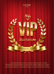 Golden vip invitation template - type design Vector Image