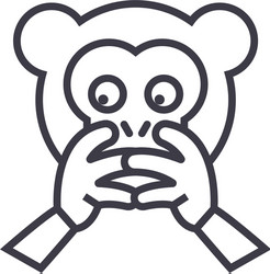 Speak no evil emoji black concept icon Royalty Free Vector