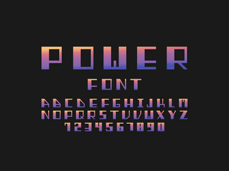 Power bold font alphabet Royalty Free Vector Image