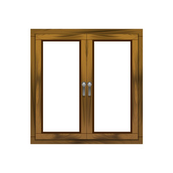 Wooden closed double window Royalty Free Vector Image