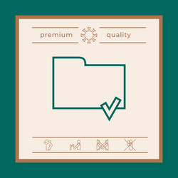 Select document sign - folder icon with a check Vector Image