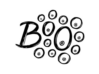 Boo hand drawn lettering Royalty Free Vector Image