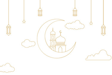 Outline islamic background design template for Vector Image