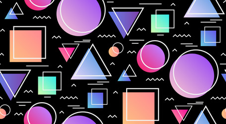 Seamless holographic retro pattern in neon Vector Image