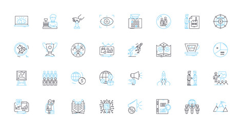 Trade regulation linear icons set competition Vector Image