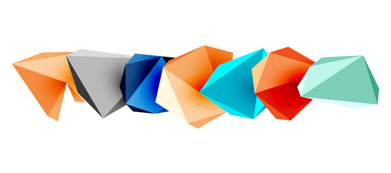3d low poly triangle design elements Royalty Free Vector