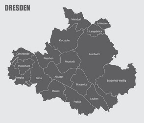 Dresden map silhouette Royalty Free Vector Image