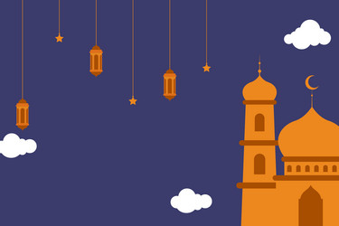 Flat islamic background design template for Vector Image