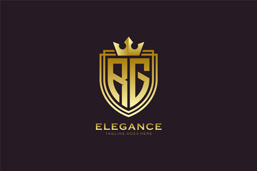 Initial rg letter royal luxury logo template Vector Image