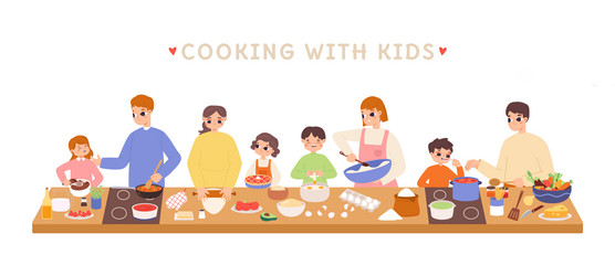 Lets cook cooking chef class sketch background Vector Image
