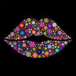 Roses shaped in lips Royalty Free Vector Image