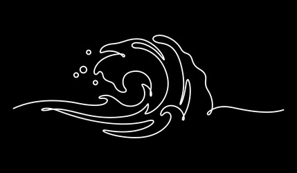 Sea wave line art minimalist Royalty Free Vector Image
