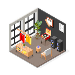 Store room interior composition Royalty Free Vector Image