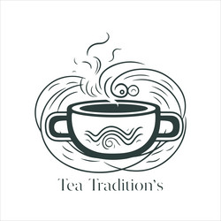 Herbal traditional tea tea cup tea leaves Vector Image