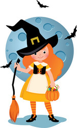 Little witch Royalty Free Vector Image - VectorStock