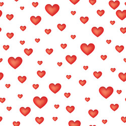 Cute shiny hearts seamless pattern with a red Vector Image