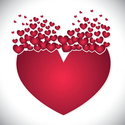 Romantic love design with red hearts Royalty Free Vector