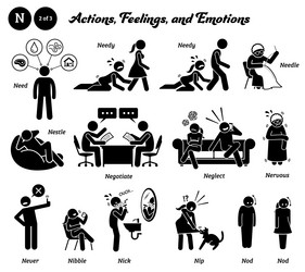 Stick figure human people man action feelings Vector Image
