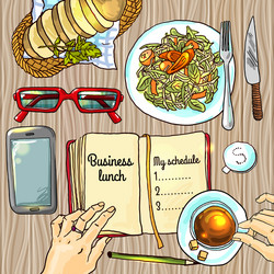 Business lunch Royalty Free Vector Image - VectorStock