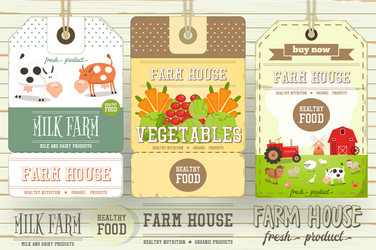 Farm price tag label collection Royalty Free Vector Image