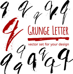 Calligraphy lettering script font c set hand Vector Image