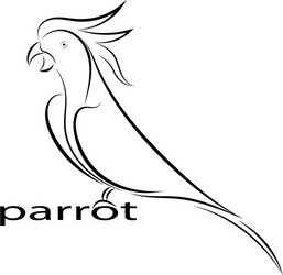 Drawing bird ara parrot Royalty Free Vector Image