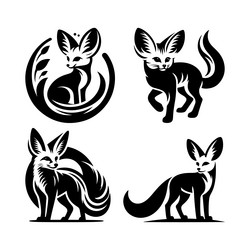 Unique fennec fox silhouette for logos posters Vector Image