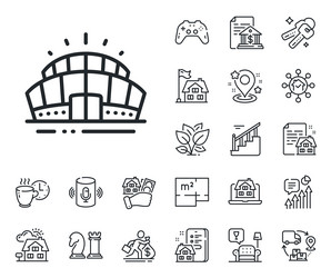 Arena stadium line icon sport complex sign Vector Image