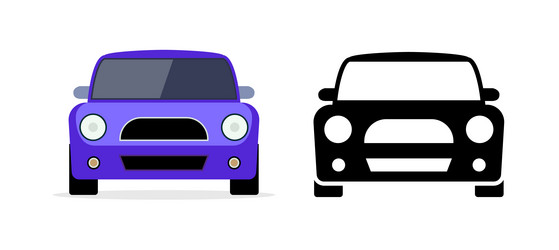 Car icon front view simple style sign symbol Vector Image
