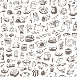 Cooking food doodles Royalty Free Vector Image