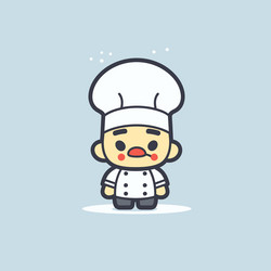 Cute kawaii chef chibi mascot cartoon style Vector Image