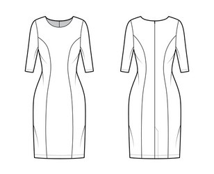Dress princess line technical fashion Royalty Free Vector