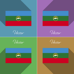 Flags chechen republic set of colors flat design Vector Image