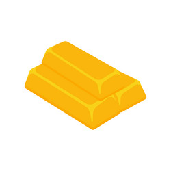 Gold bar icon stacked yellow bars concept Vector Image