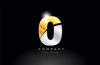 Number 2 gold golden metal logo icon design Vector Image