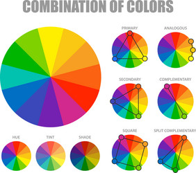 Single color wheel theory twelve colors Royalty Free Vector