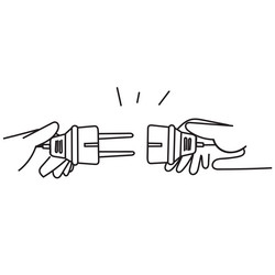 Hand drawn doodle connect wire balance between Vector Image