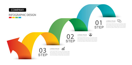 Infographics arrow symbol timeline business steps Vector Image