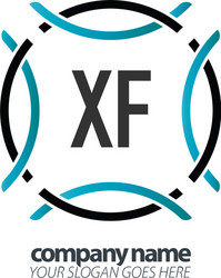 Initial letter fx circle sport logo design Vector Image