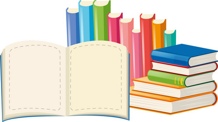 Colorful books set Royalty Free Vector Image - VectorStock