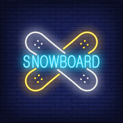 Snowboard curves neon sign Royalty Free Vector Image