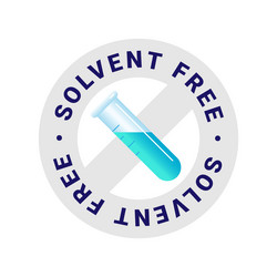 Solvent free product badge icon Royalty Free Vector Image